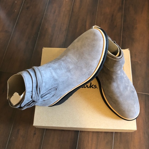 Clarks | Shoes | Nwt Box Clarks Suede Ankle Boots With Bow | Poshmark